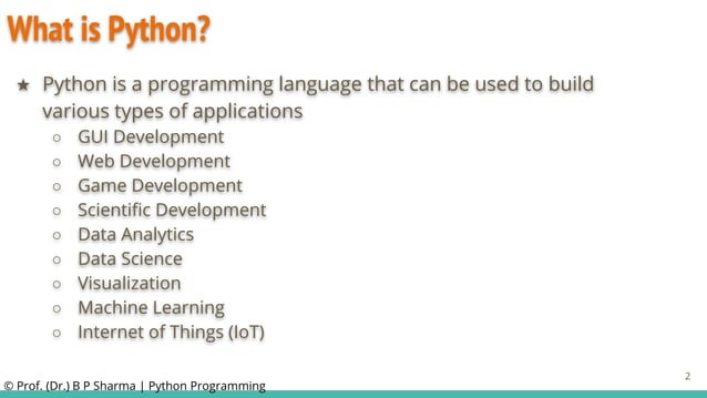 Python Programming by Dr B P Sharma for Everyone | PPT