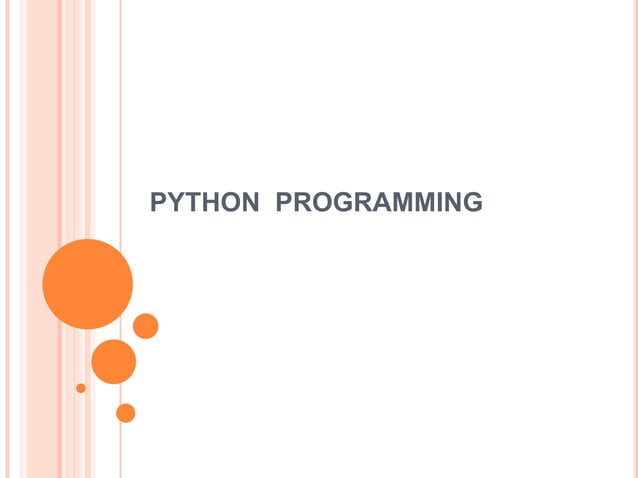 PYTHON PROGRAMMING for first year cse students | PPT