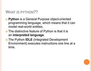 PYTHON PROGRAMMING for first year cse students | PPT