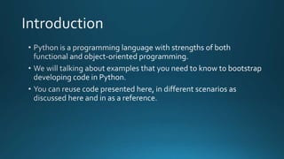 Python programming - Everyday(ish) Examples | PPT