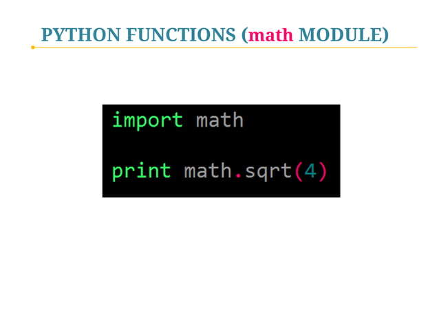 Python Programming Iv Program Components Functions Classes