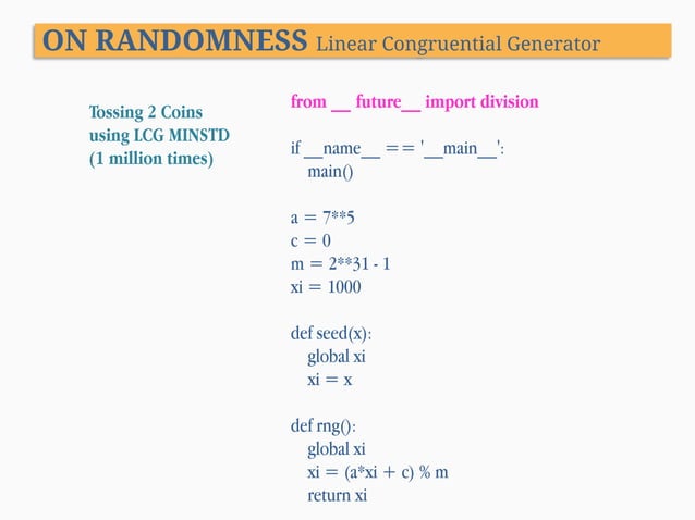Python Programming - IX. On Randomness | PPT Python Programming - IX. On Randomness | PPT