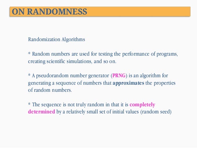 Python Programming - IX. On Randomness Python Programming - IX. On Randomness