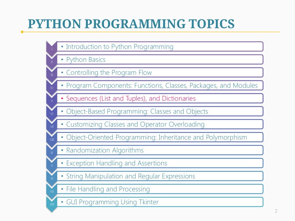 Python Programming V Sequences List And Tuples And Dictionaries 