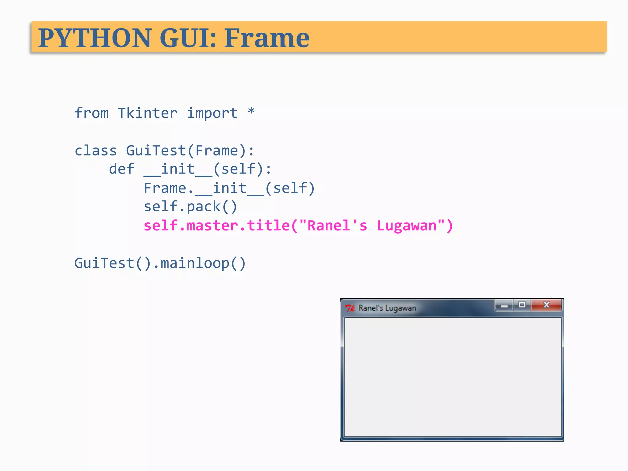 Python Programming Xiii Gui Programming Ppt