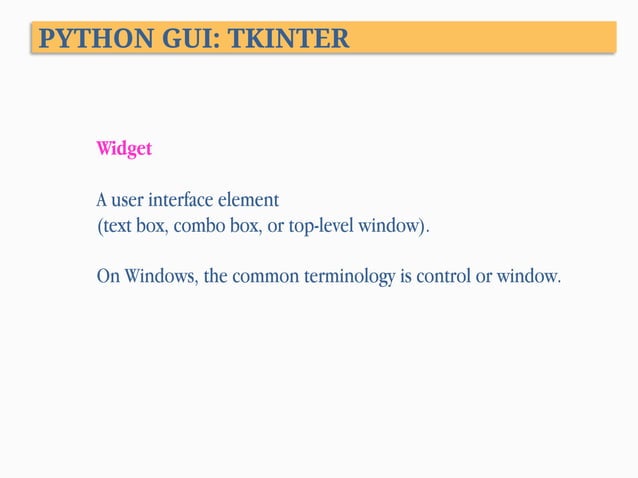 Python Programming Xiii Gui Programming Ppt