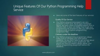 Python programming assignment help | PPT