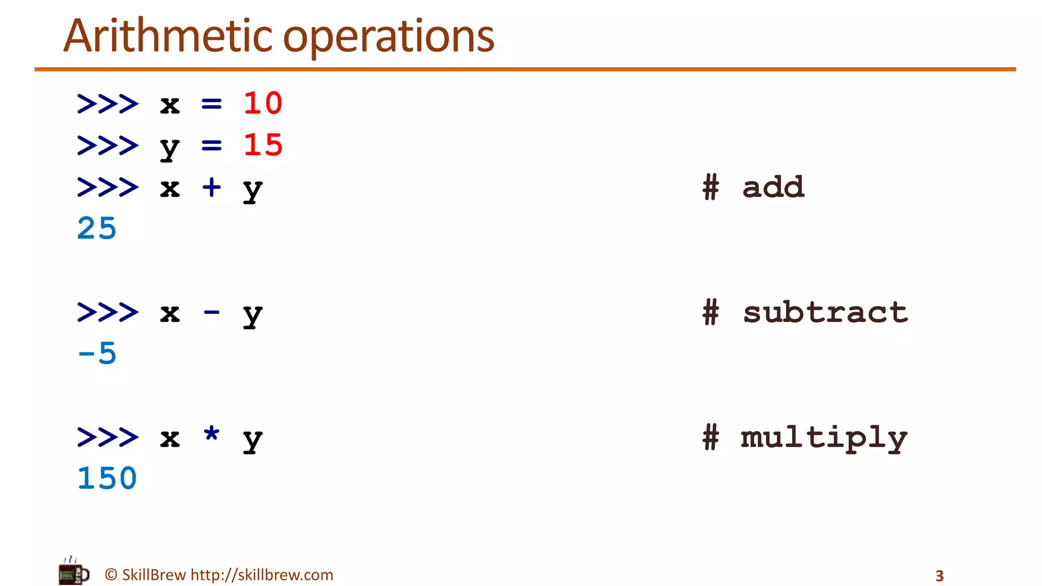 Python Programming Essentials - M10 - Numbers and Artihmetic Operators | PPT