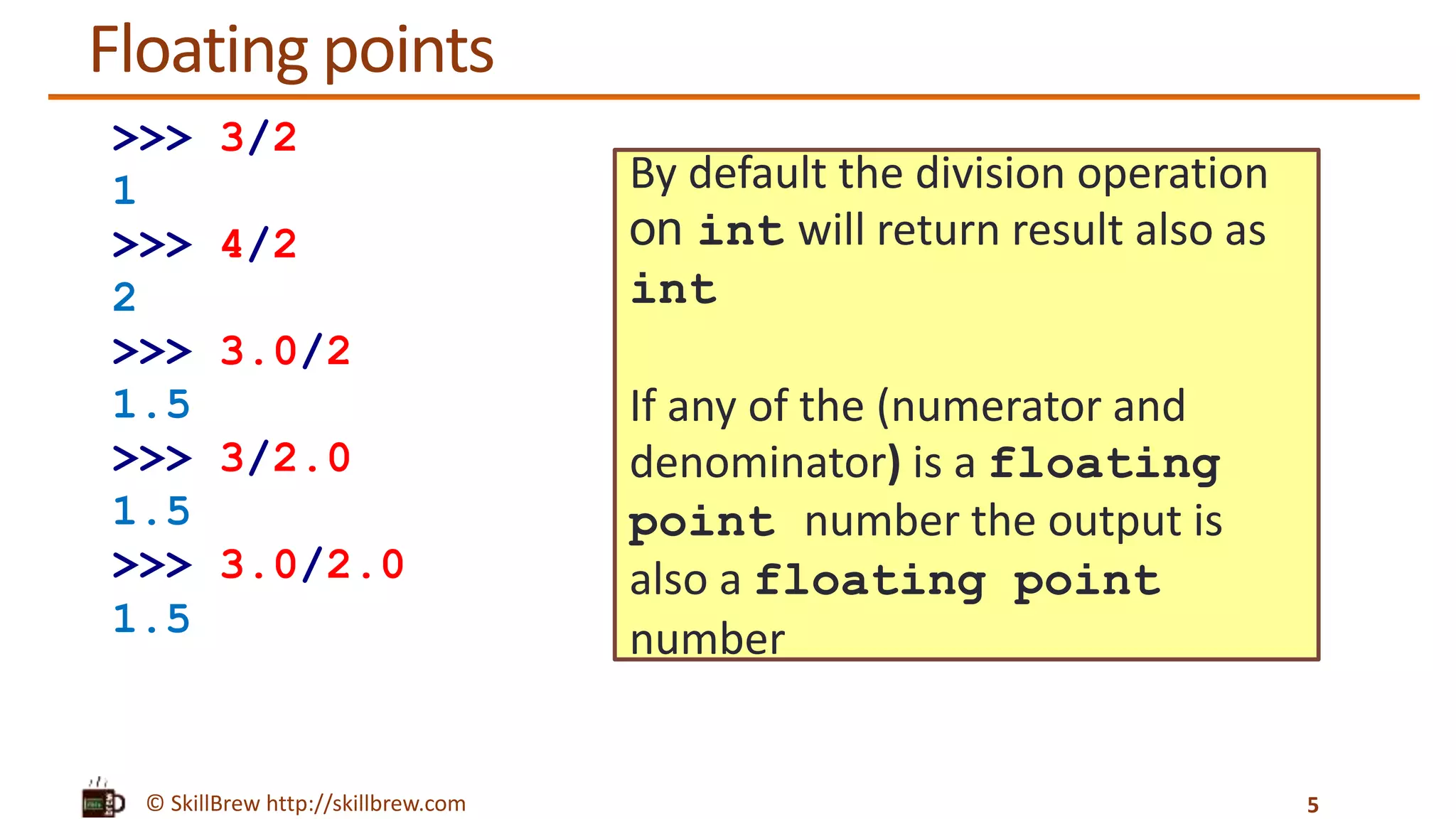 Python Programming Essentials - M10 - Numbers and Artihmetic Operators | PPT