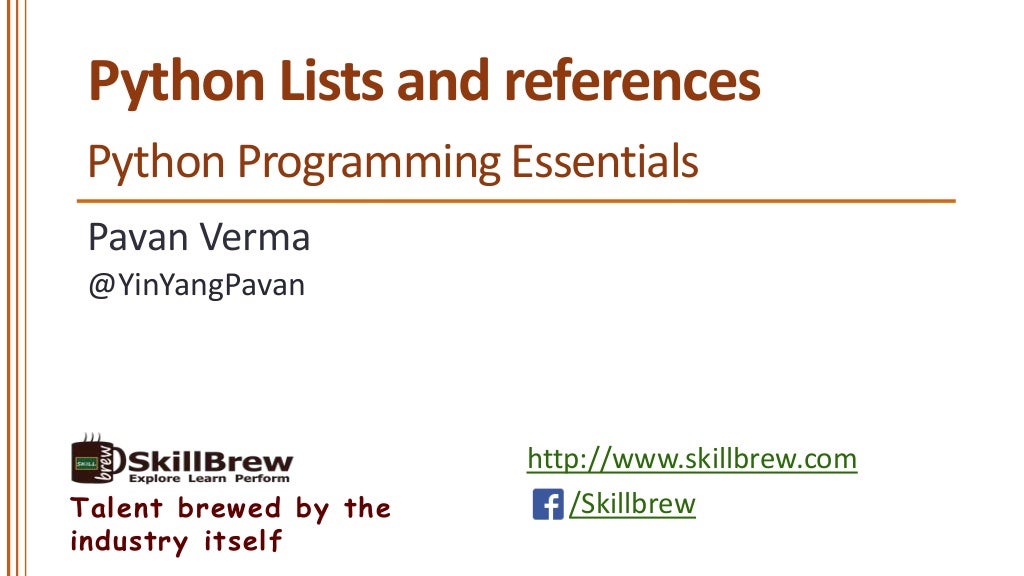 Python Programming Essentials M12 Lists
