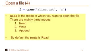 Python Programming Essentials - M22 - File Operations | PPT