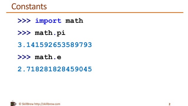 Python Programming Essentials - M24 - math module | PPTX | Physics | Science