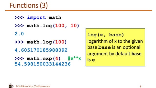 Python Programming Essentials - M24 - math module | PPTX | Physics | Science