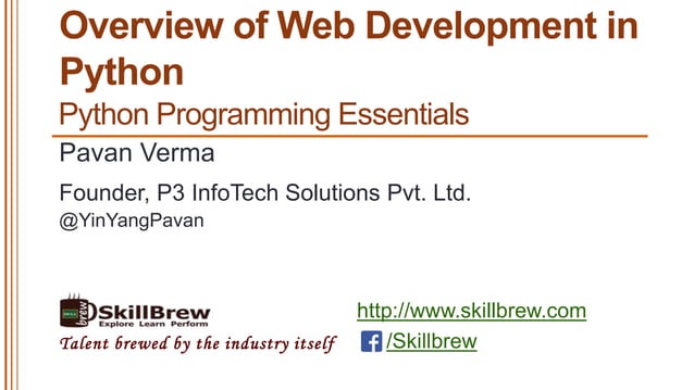 Python Programming Essentials - M44 - Overview of Web Development | PPT