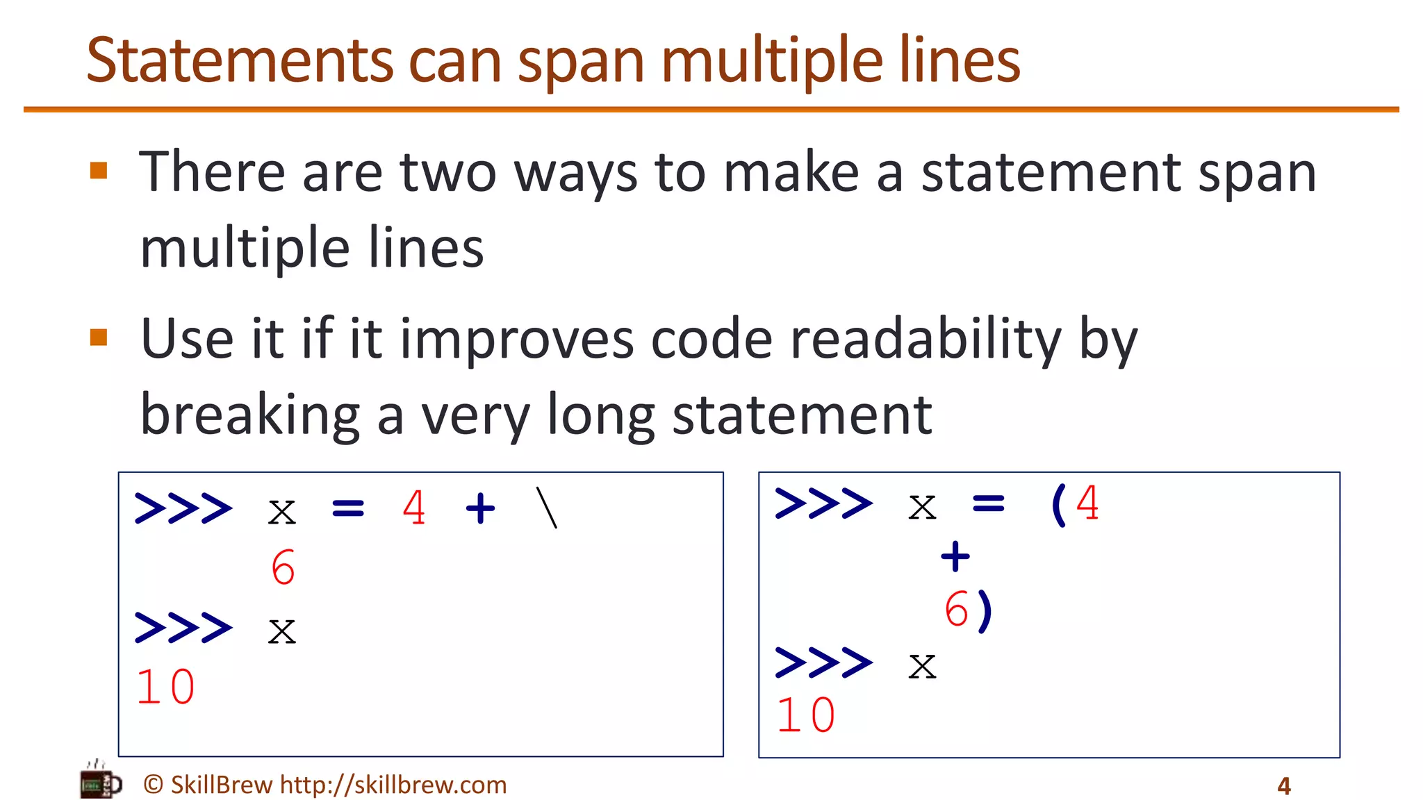 Python Programming Essentials M6 Code Blocks And Indentation Ppt Free Download