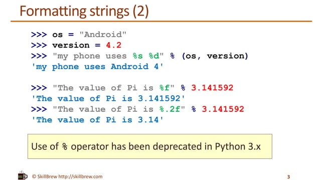 Python Programming Essentials - M9 - String Formatting | PPT