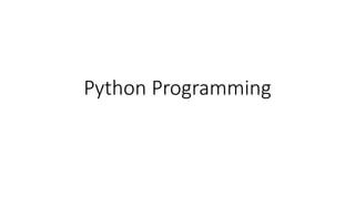 Python programming l2 | PPT