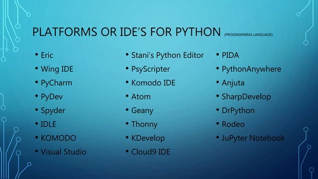 Python programming language (2017) | PPT