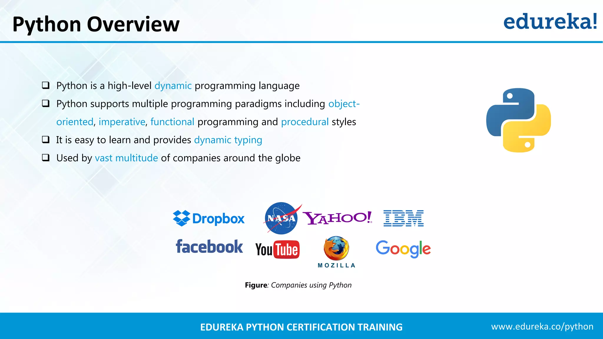 Python Programming Language Python Classes Python Tutorial Python Training Edureka Ppt