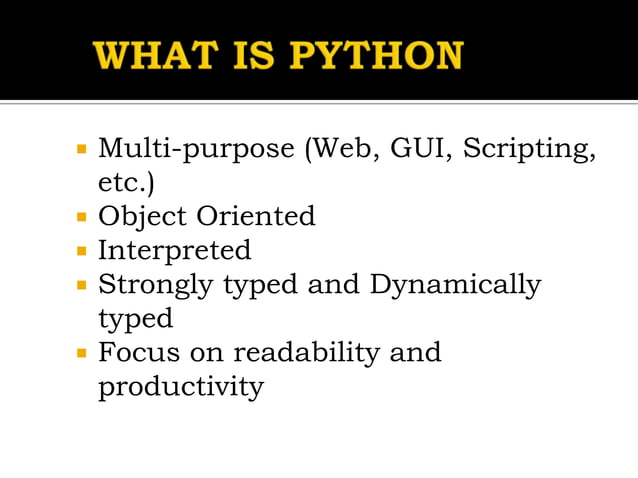 Python programming lanuguage | PPT