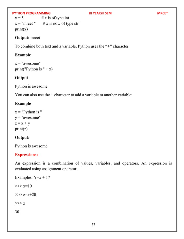 PYTHON PROGRAMMING NOTES.pdf | Programming Languages | Computing