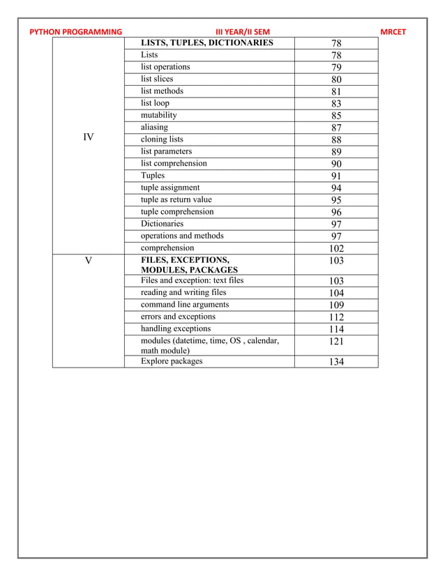 PYTHON PROGRAMMING NOTES.pdf | Programming Languages | Computing