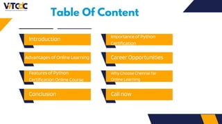 "Python Certification Course in Chennai" | PPT