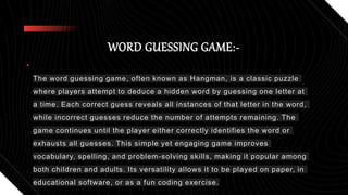 python projet faizan.ppt python game projects | PPTX
