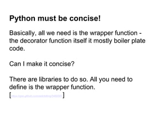 Python pune talk decorators | PPT | Programming Languages | Computing