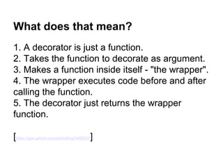 Python pune talk decorators | PPT | Programming Languages | Computing