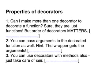 Python pune talk decorators | PPT | Programming Languages | Computing