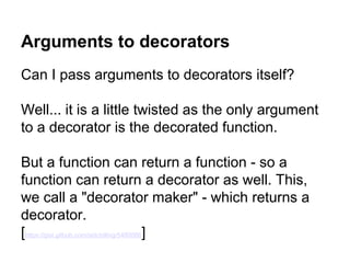 Python pune talk decorators | PPT | Programming Languages | Computing
