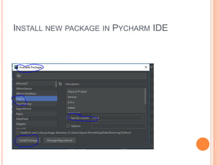 Python py charm anaconda jupyter installation and basic commands | PPTX