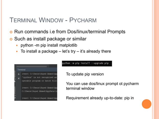 Python py charm anaconda jupyter installation and basic commands | PPT