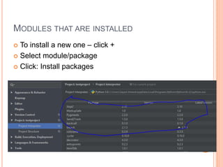Python py charm anaconda jupyter installation and basic commands | PPTX