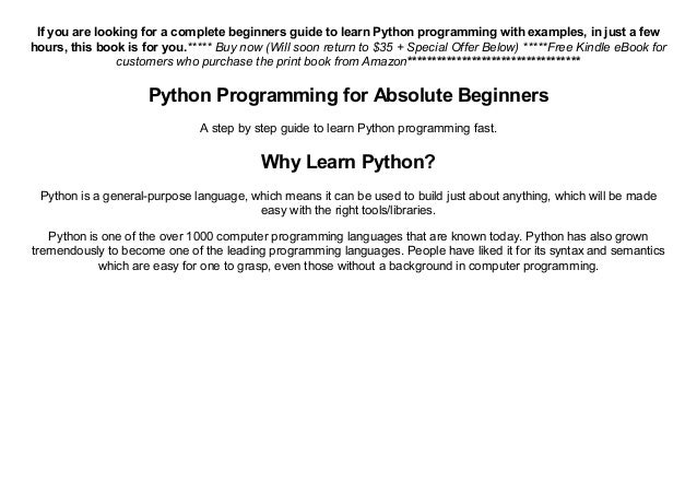 [read] Python Python Programming For Beginners An Easy And Step By…