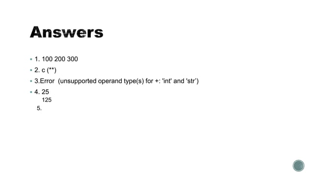 PYTHON QUIZ - 1.pptx | Programming Languages | Computing