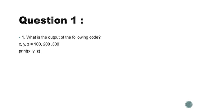 PYTHON QUIZ - 1.pptx | Programming Languages | Computing