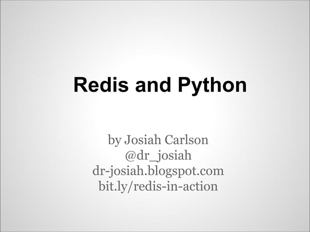 Python redis talk | PPT