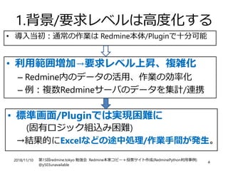 Redmine本家コピー＋投票サイト作成(Python-Redmine利用事例） | PPT