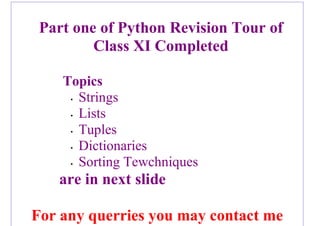 Python revision tour i | PDF