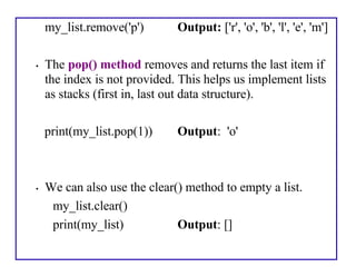 Python revision tour II | PDF