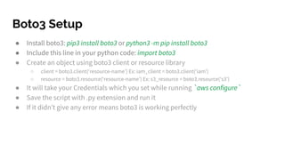 Python3 (boto3) for aws | PPT