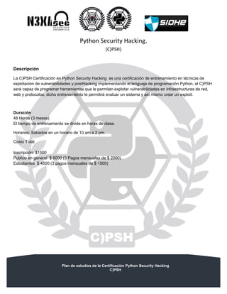 C)PSH Certificación Python security hacking plan de estudios | PDF
