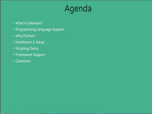 Introduction to Selenium Python by Kishore | PPT