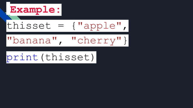 Python Sets An Introduction To Python Sets Ppt