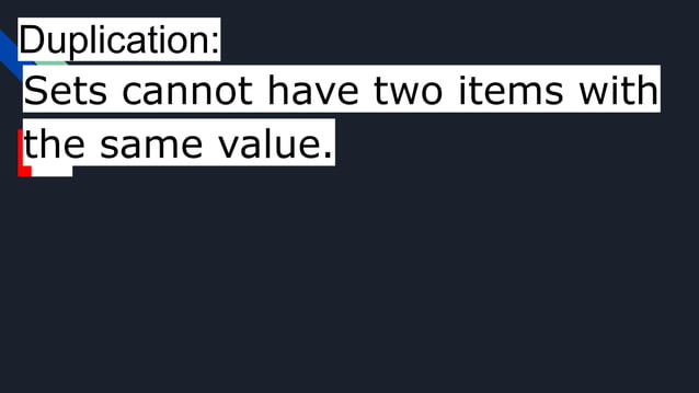 Python sets an introduction to python sets | PPT