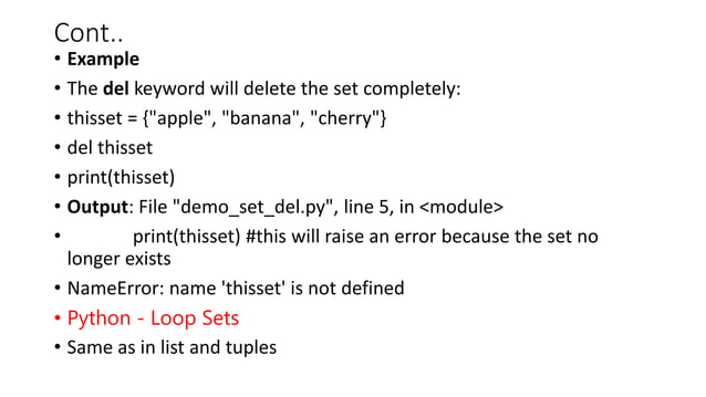 Python_Sets(1).pptx | Programming Languages | Computing