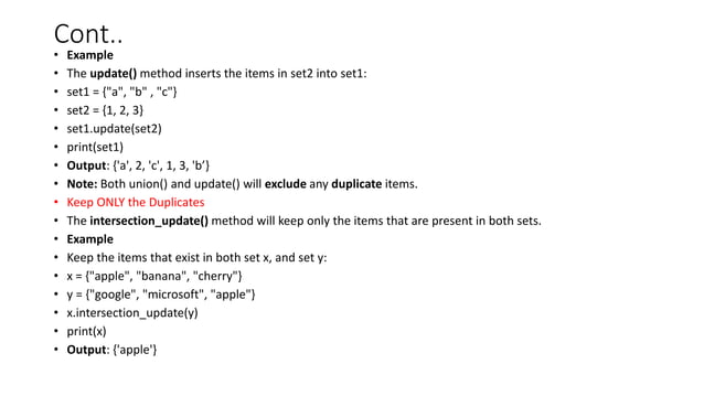 Python_Sets(1).pptx | Programming Languages | Computing