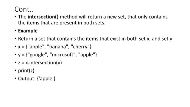 Pythonsets1pptx Programming Languages Computing